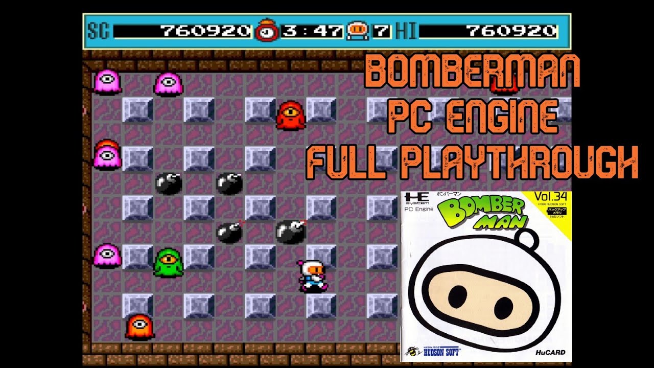 Bomberman (PC Engine/TG-16) - Full Playthrough - YouTube
