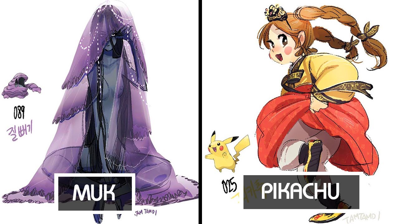 Artist Illustrates Pokémon Characters Into Humans Version - YouTube