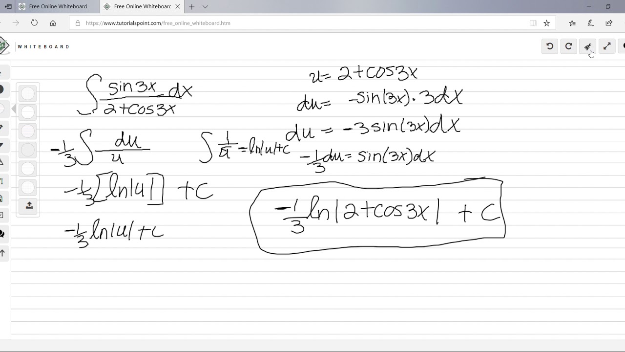 Calculus 1- integration by u-substitution ex) 1 - YouTube