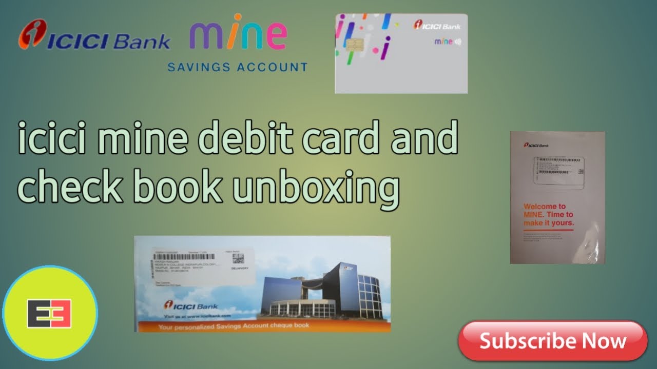 ICICI BANK DEBIT CARD AND CHECK BOOK UNBOXING - YouTube