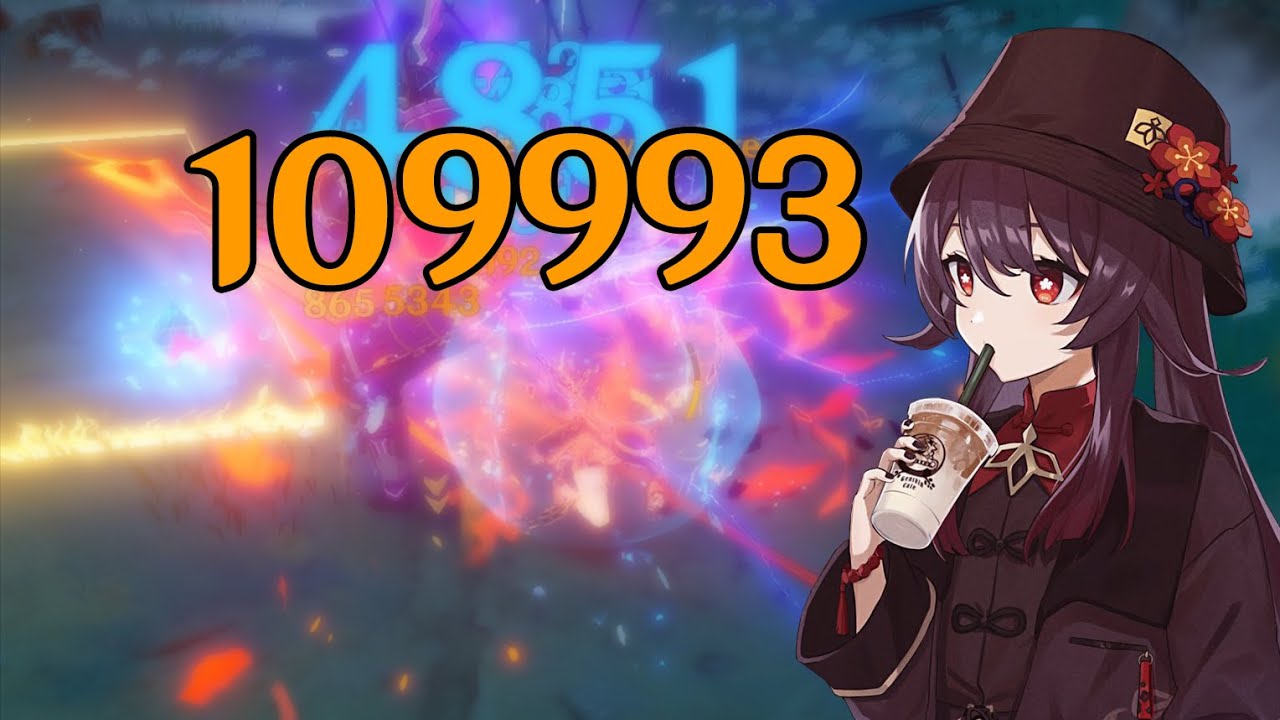 Hu Tao 109k Charged Attack Showcase | Genshin Impact 3.8 - YouTube