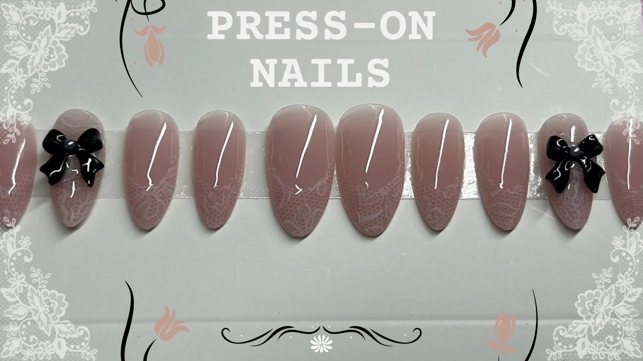 ⋆｡˚⊹🎀MAKE PRESS-ONS W/ ME🖤⊹⋆｡˚ Classy press-on tutorial - YouTube
