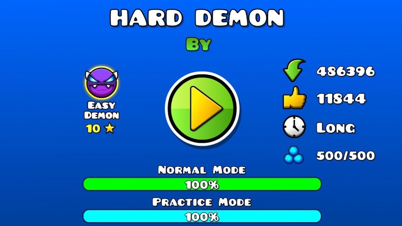 "Hard Demon" (Easy Demon) by unknown | Geometry Dash - YouTube