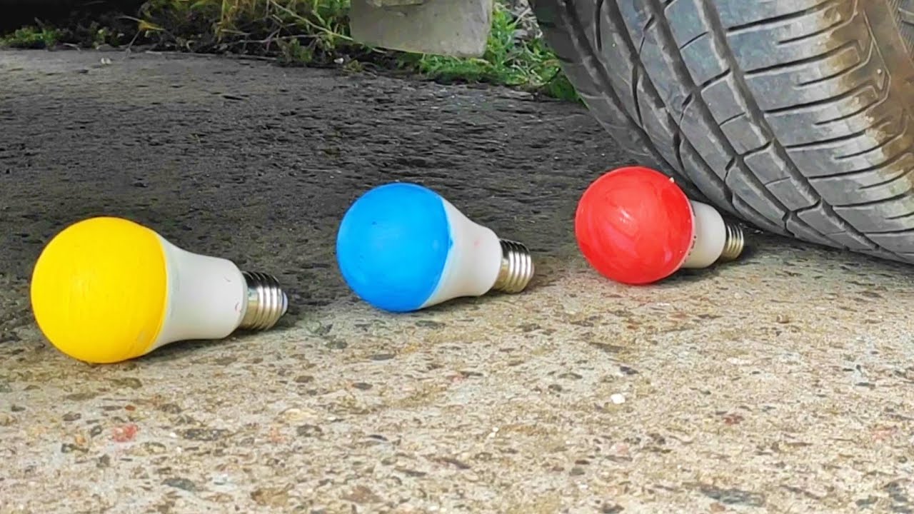 Crushing Crunchy & Soft Things by Car! - EXPERIMENT: BULBS, PAPIER ...