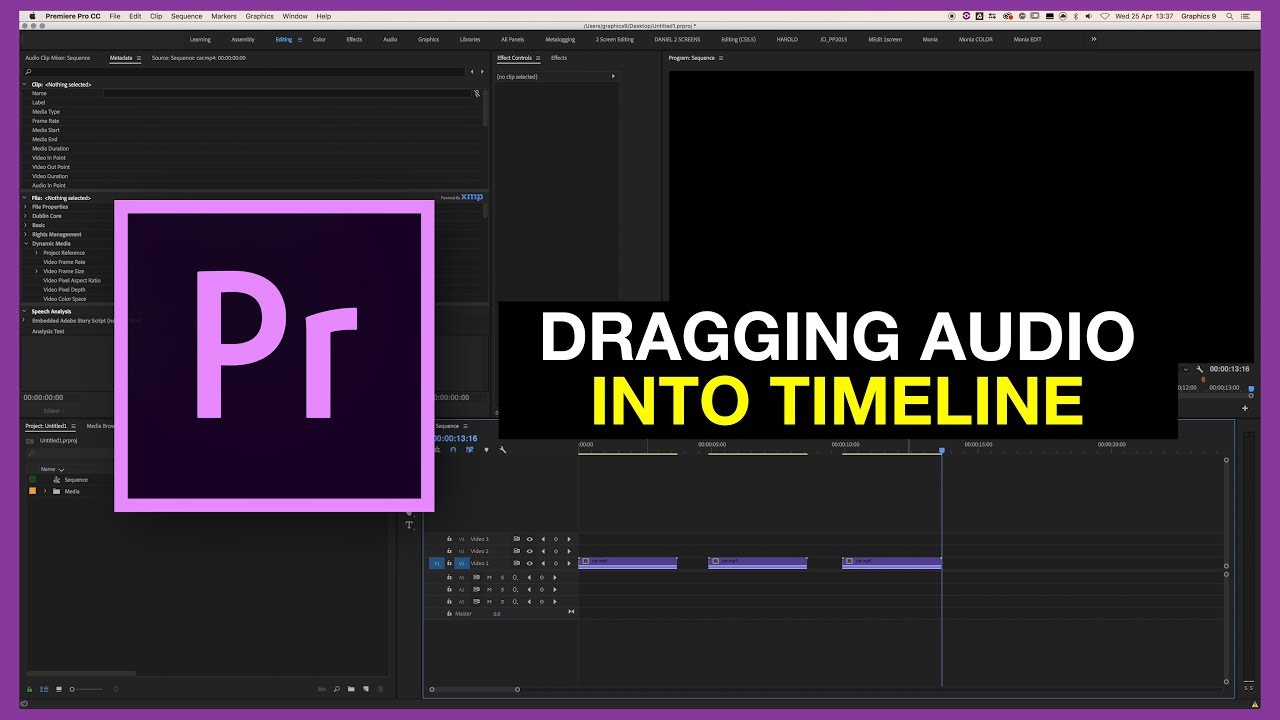 How to Drag Audio into the Timeline in Premiere - YouTube
