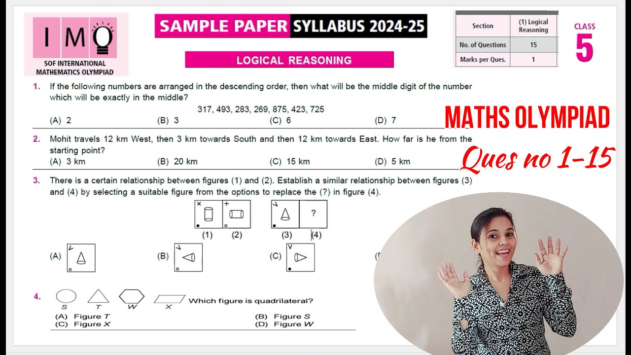 IMO Class 5 Maths Olympiad Sample Paper Ques no 1- 15 | Maths Olympiad ...