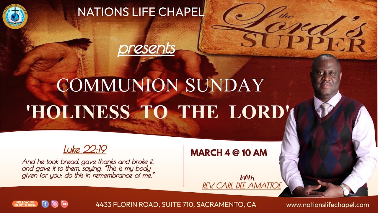 HOLINESS TO THE LORD | REV. CARL DEE AMATTOE - YouTube