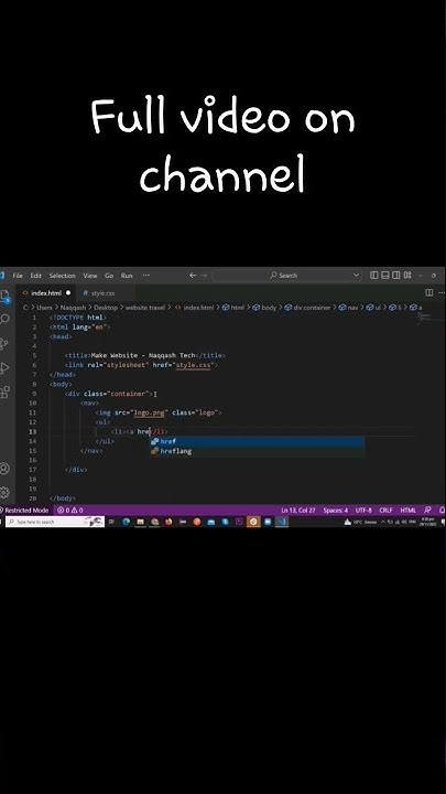 Make Header Section Using Html And Css Youtube