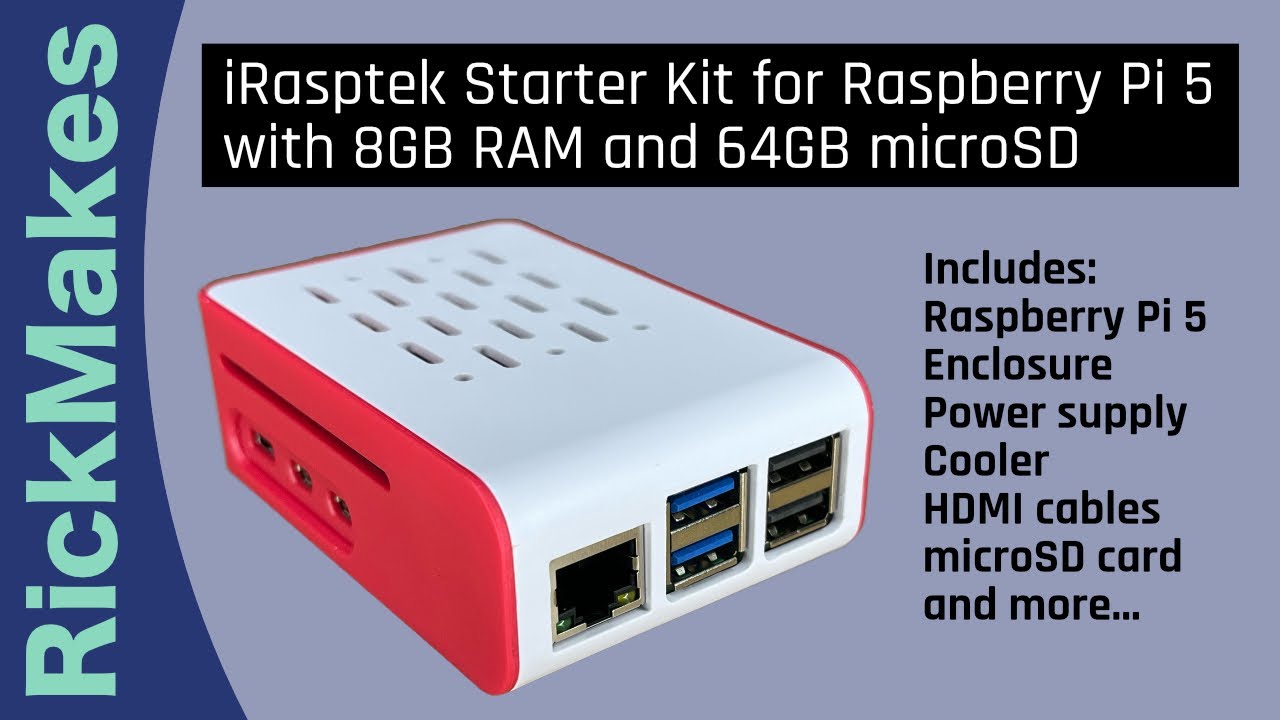 iRasptek Starter Kit for Raspberry Pi 5 with 8GB RAM and 64GB microSD - YouTube