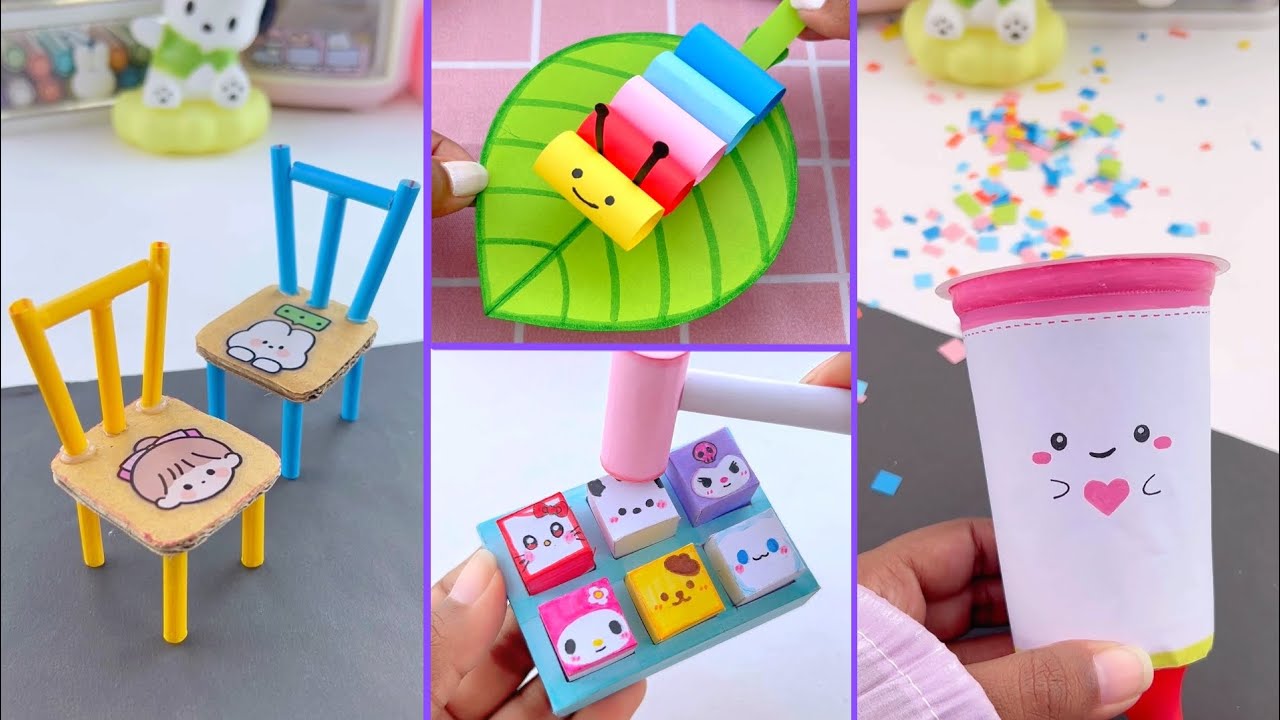 14 DIY Miniature Crafts Idea / Easy Craft Ideas / school hacks / mini ...