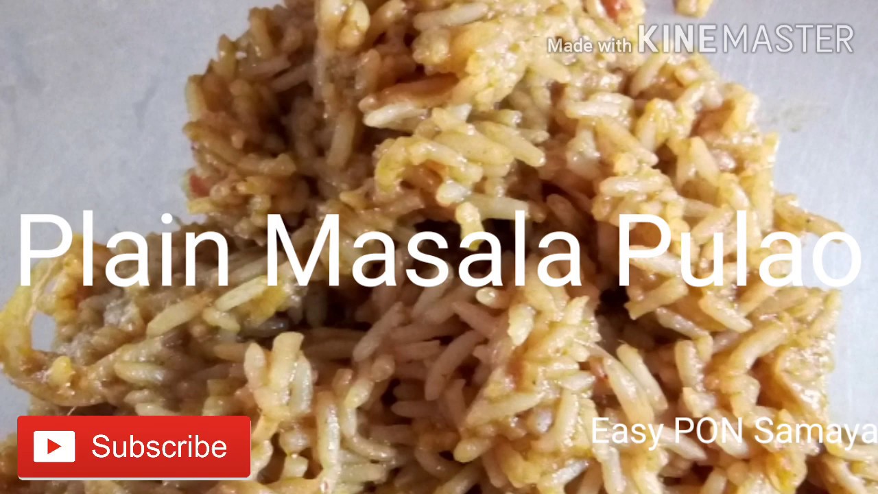 Plain Masala Pulao - YouTube