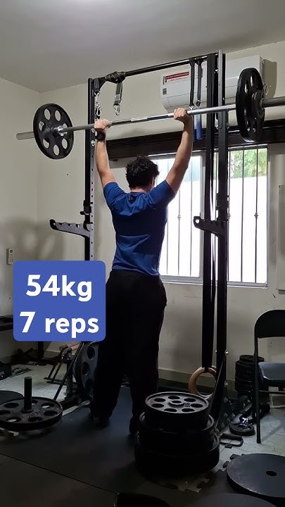 54kg en press militar para 7 repeticiones con 72kg de peso corporal - YouTube