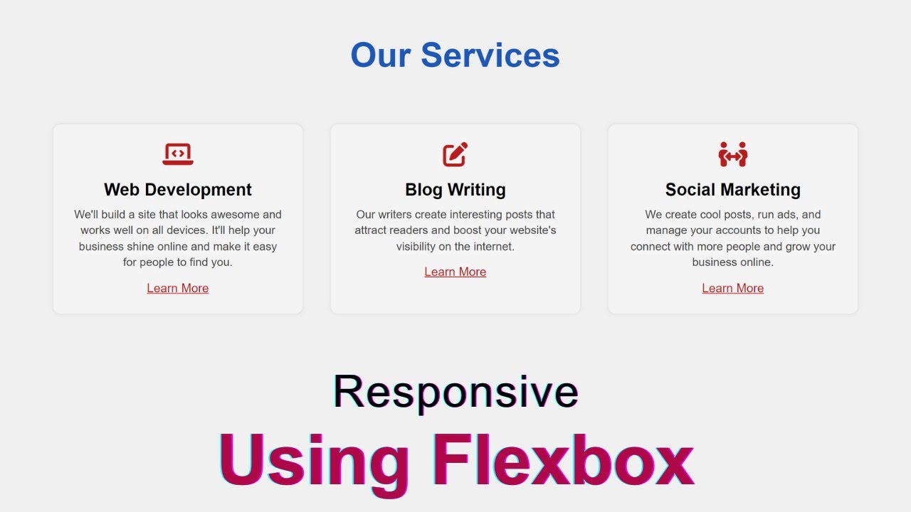 How To Make Our Services Page In HTML and CSS | Responsive Web Design ...