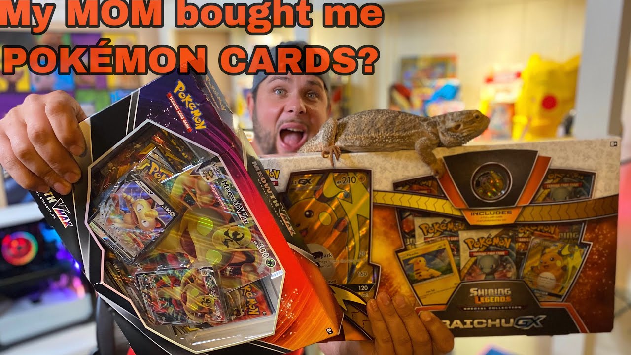 My MOM Bought me POKEMON cards?? Raichu Shining Legends & Meowth Vmax ...