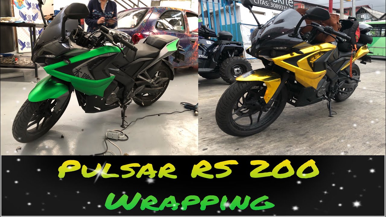 Un cambio de look || Bajaj Pulsar RS 200 Wrapping - YouTube