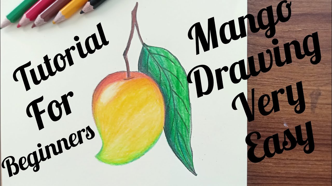 How to draw a mango 🥭 Tutorial for Beginners ️#art #tutorial #drawing # ...
