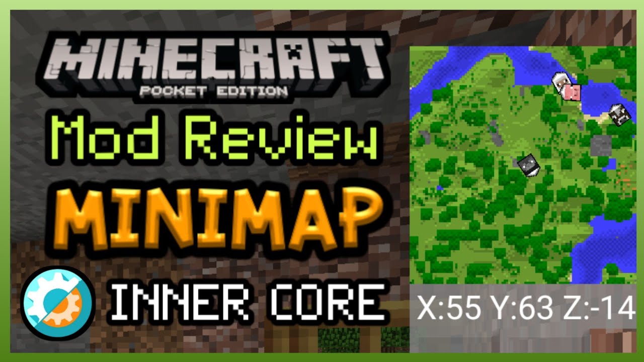 Minecraft PE Mod Review มอด Minimap สำหรับ Inner Core - YouTube