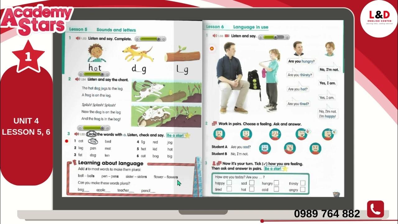 Academy Stars 1 - Unit 4 - Lesson 5, 6 - YouTube