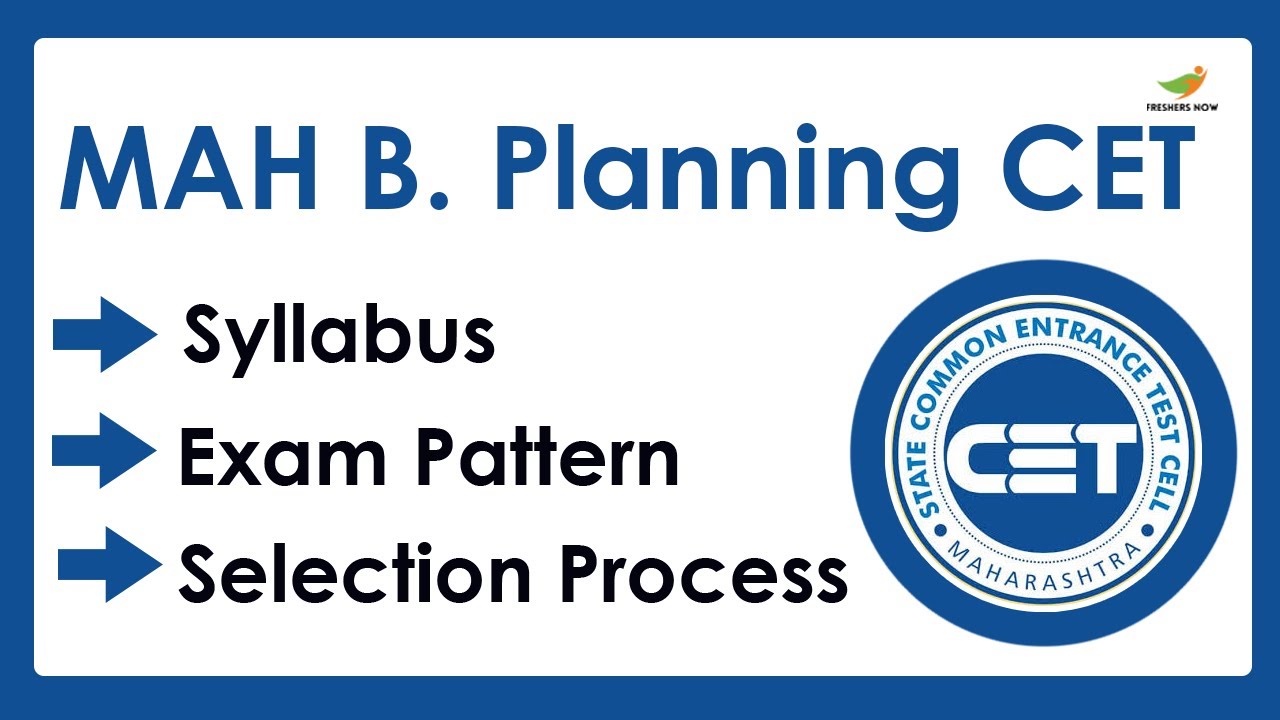 MAH B. Planning CET Syllabus 2023 | Exam Pattern for MAH B. PLANNING ...