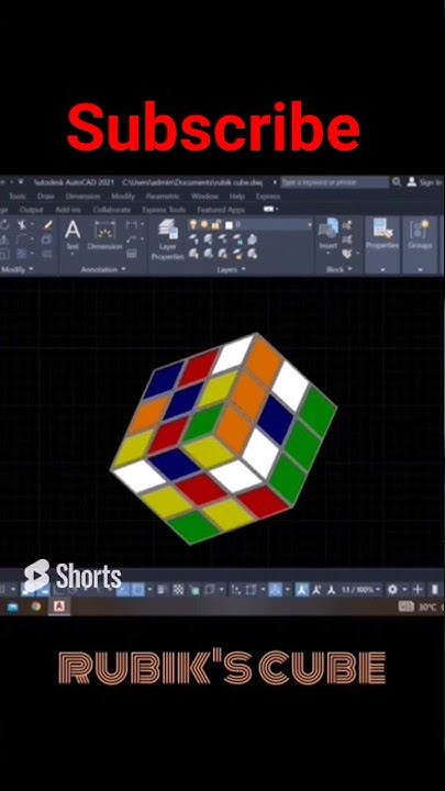 Rubik's cube drawing in autocad #autocad #cad #autocad2023 - YouTube