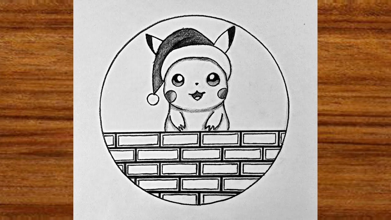 How to draw a cute Pikachu picture - Easy circle drawing - Easy drawing ...
