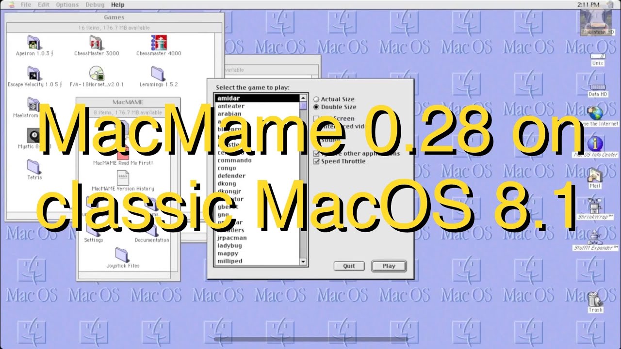 Playing Arcade Games On Mame 0.28 On Classic MacOS 8.1 On A 68040 ...