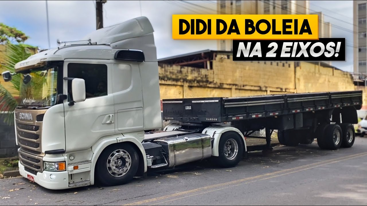 Scania rebaixada do didi da boleia engatado na carretinha 2 eixos + um ...