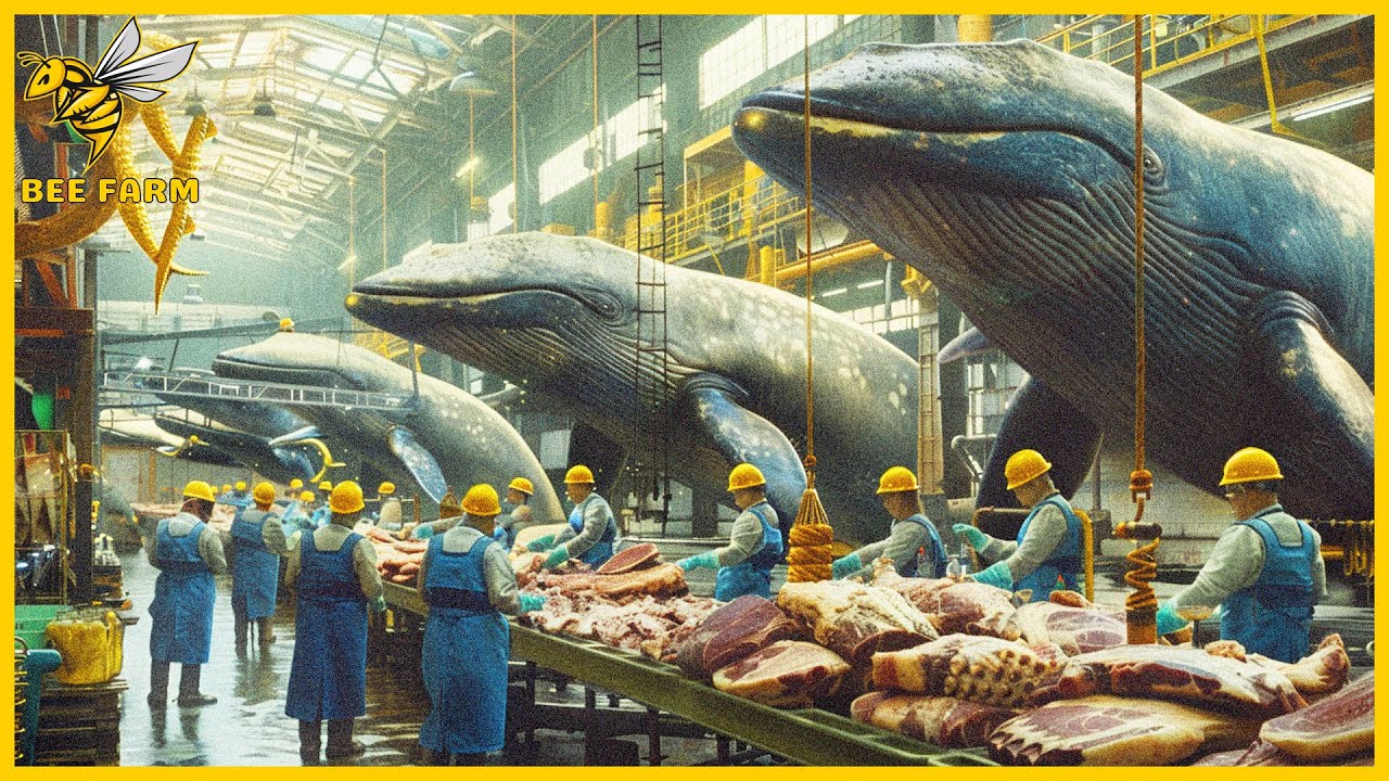 Amazing Whale Fishing Skill And Whale Processing Process In The Factory ...