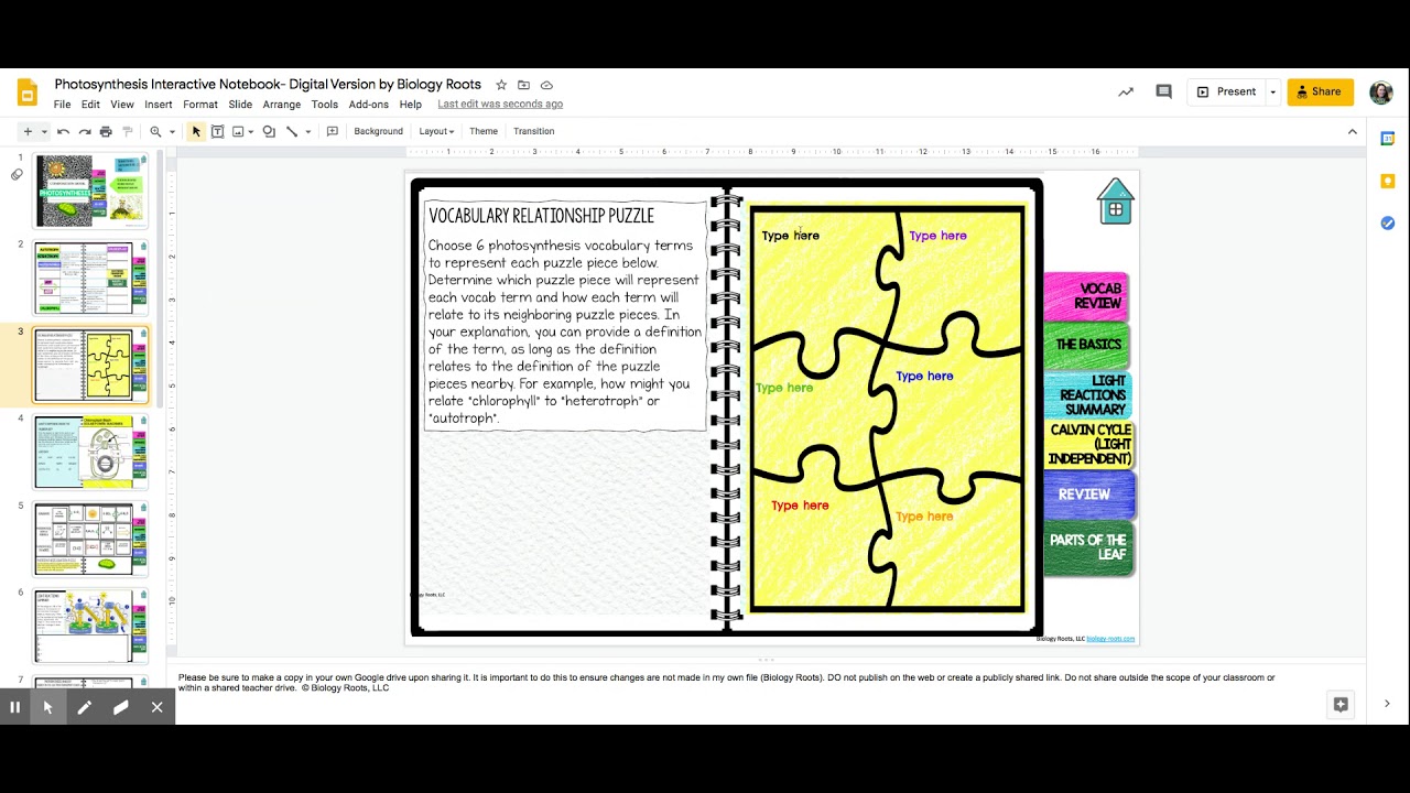 Photosynthesis Interactive Notebook- Digital Version by Biology Roots ...