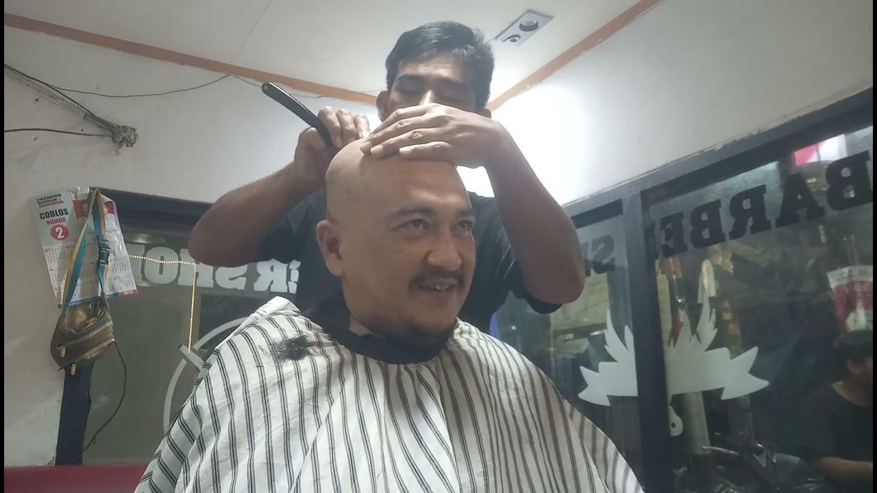 cara cepat cukur botak licin - YouTube