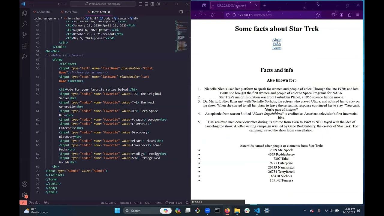 HTML Coding Assignment 1 - YouTube
