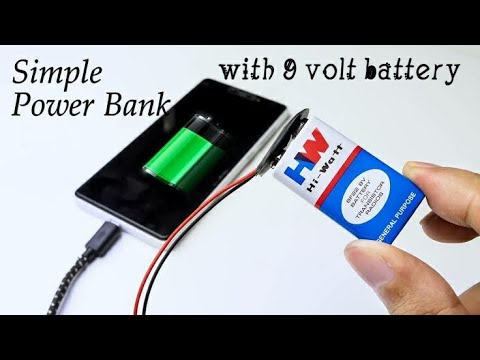 How to make power bank use 9v battery at home - YouTube