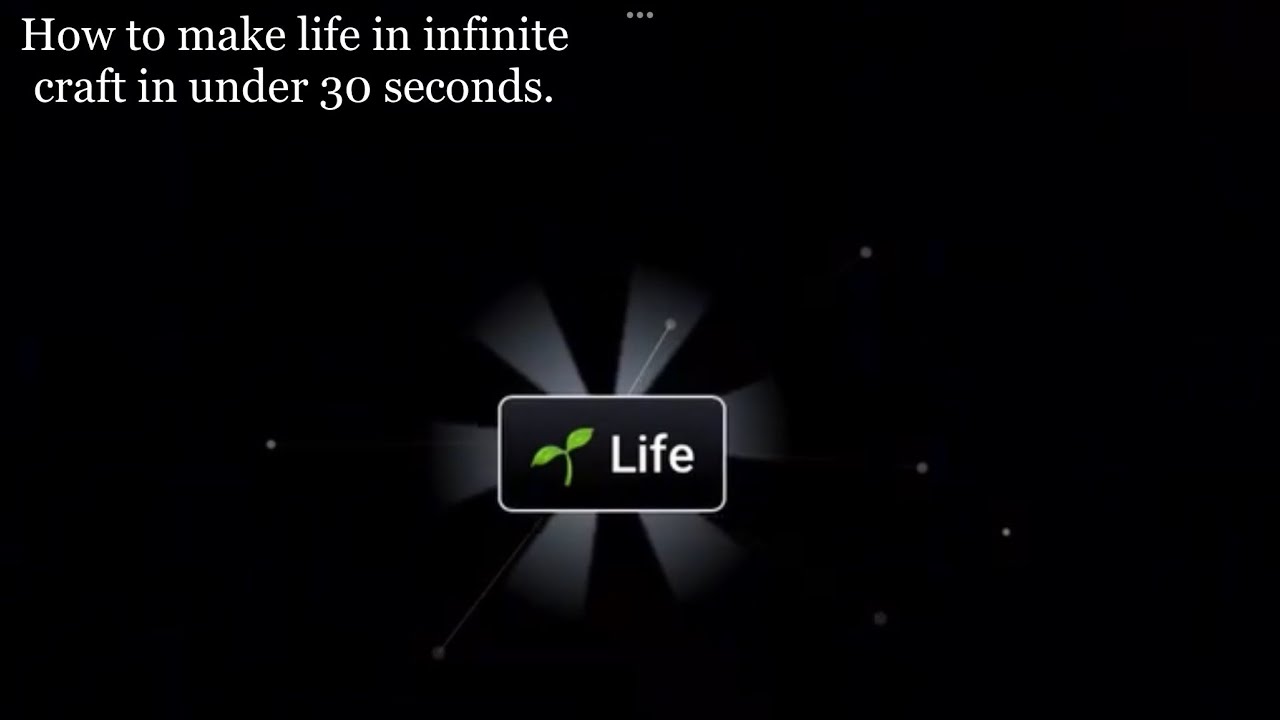 How to make life in infinite craft in under 30 seconds. - YouTube