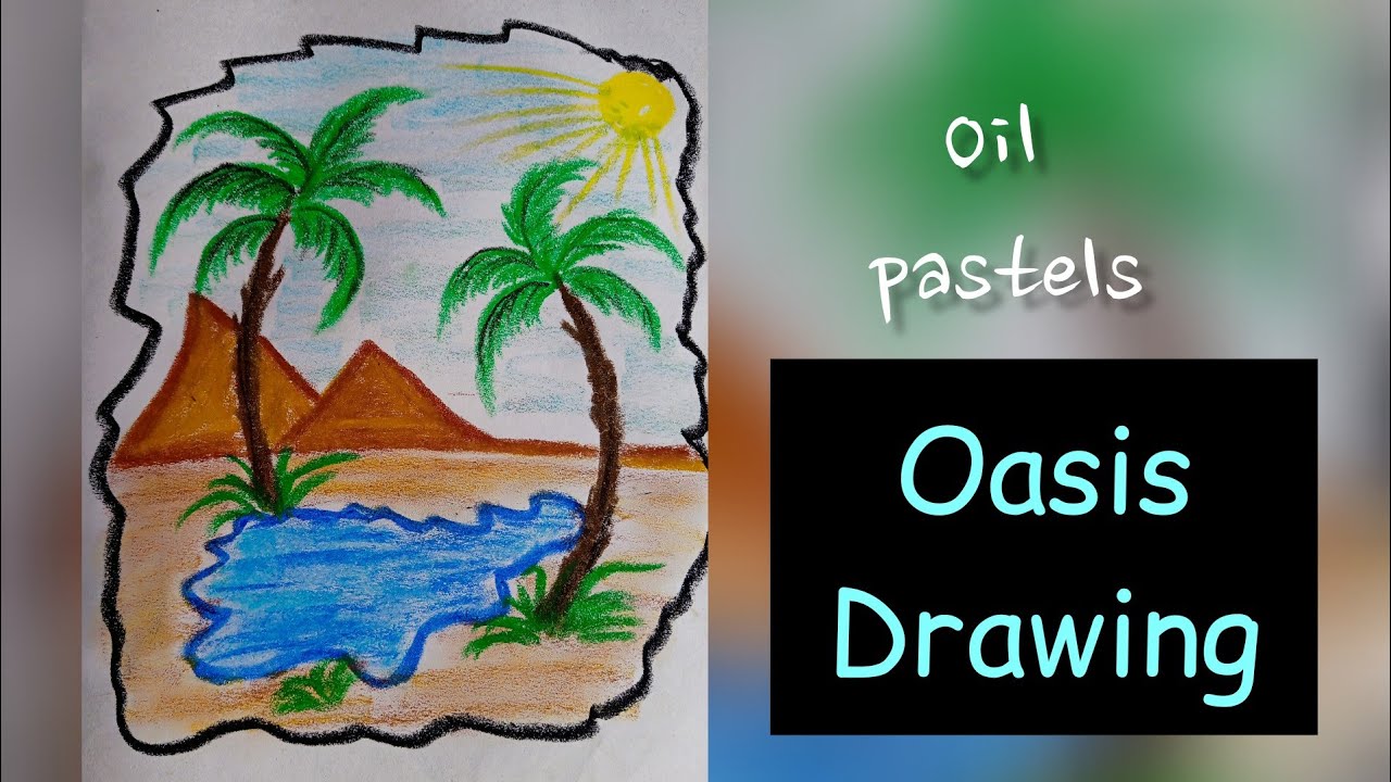 How to draw an Oasis||Oasis drawing step by step - YouTube