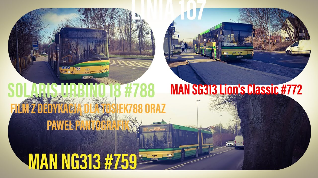 [WNĘTRZA]Linia 107 Szczecin SU18 #788, MAN NG313 #759 [*], MAN SG313 ...