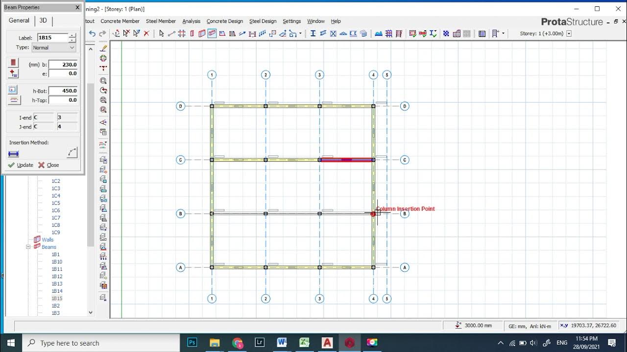 protastructure tutorial: how to create dead load on slab - YouTube