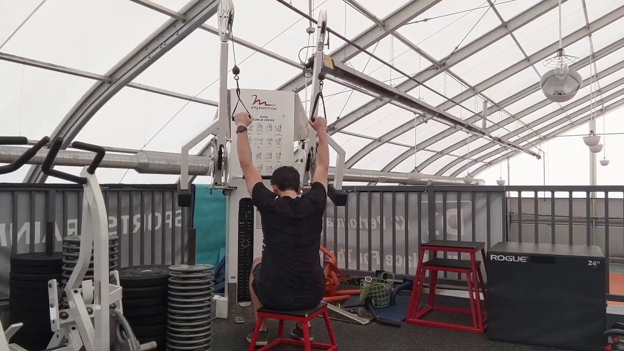 Seated Cable Alternating Straight Arm Lat Pulldown: Fàs Movement Training - YouTube