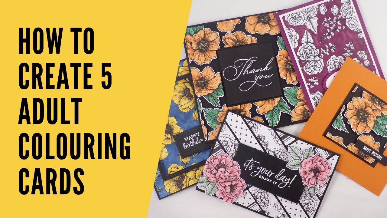 5 Ways to create Adult Colouring cards with the True Love DSP from ...