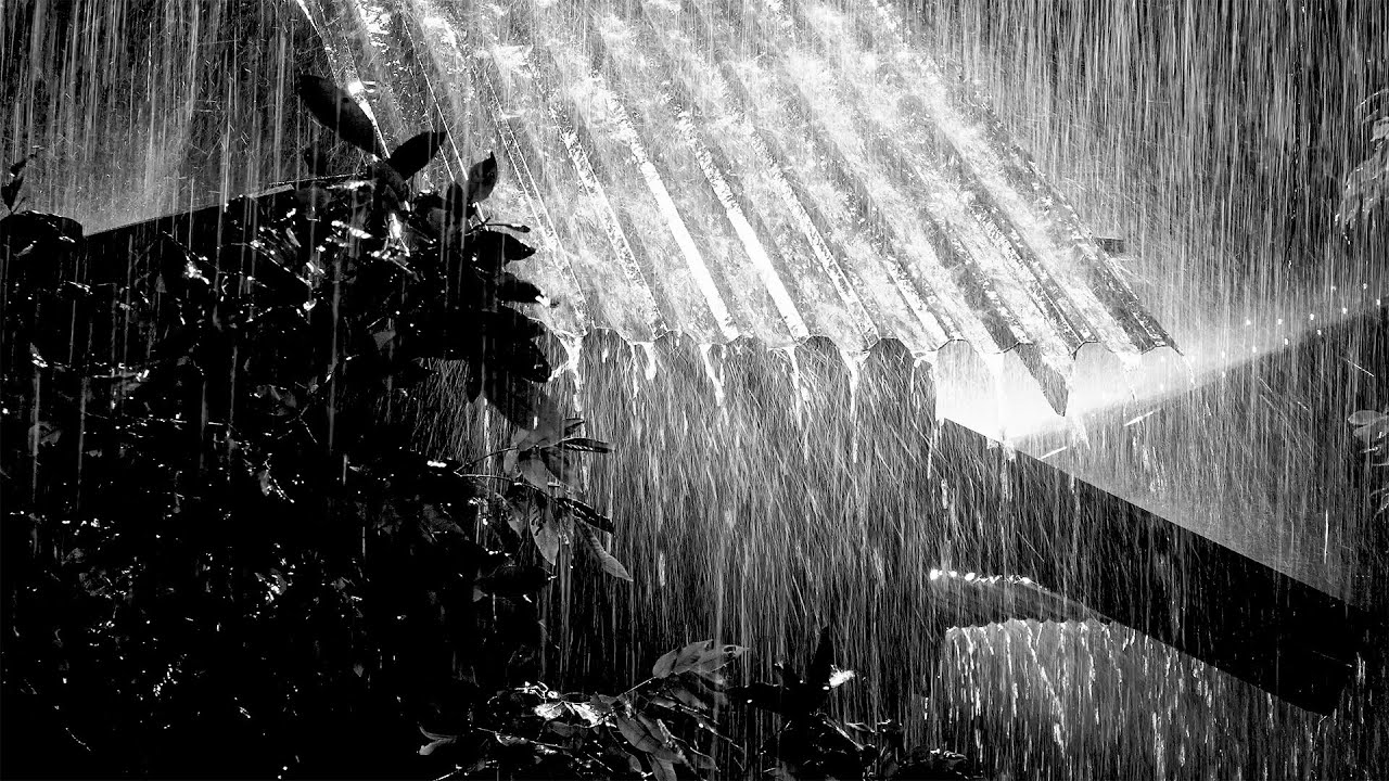 Rain on a Tin Roof Sounds for Sleeping | Strong Rain & Mighty Thunder ...