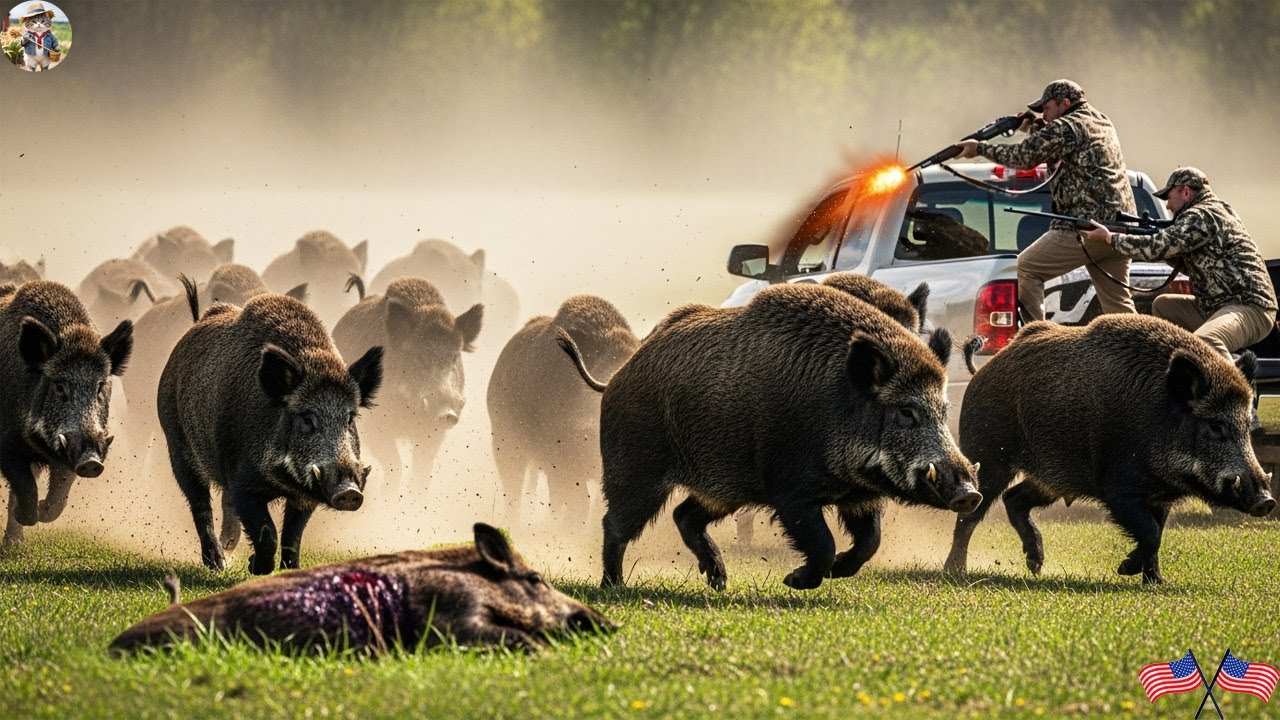 Wild Boar Hides In Grass Waiting For Destroy Farm - Hunter Discovers It ...