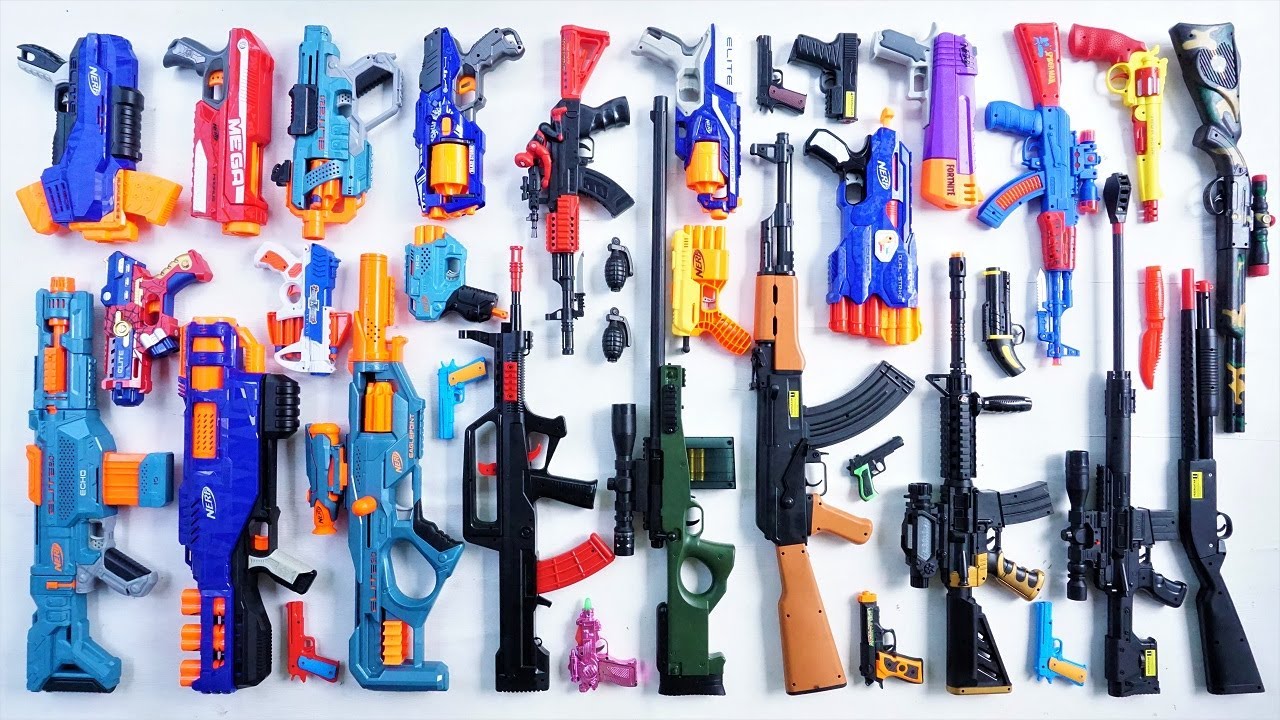 Collecting 7 Sniper Guns and 9 Nerf Guns Nerf Mega Nerf Trilogy Nerf ...