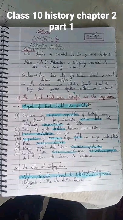 class 10 history chapter 2 notes/ part 1/Nationalism in India/ #class10 ...