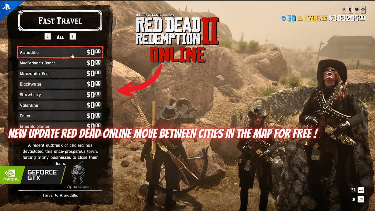rdr2 update new update red dead online move between cities in the map ...