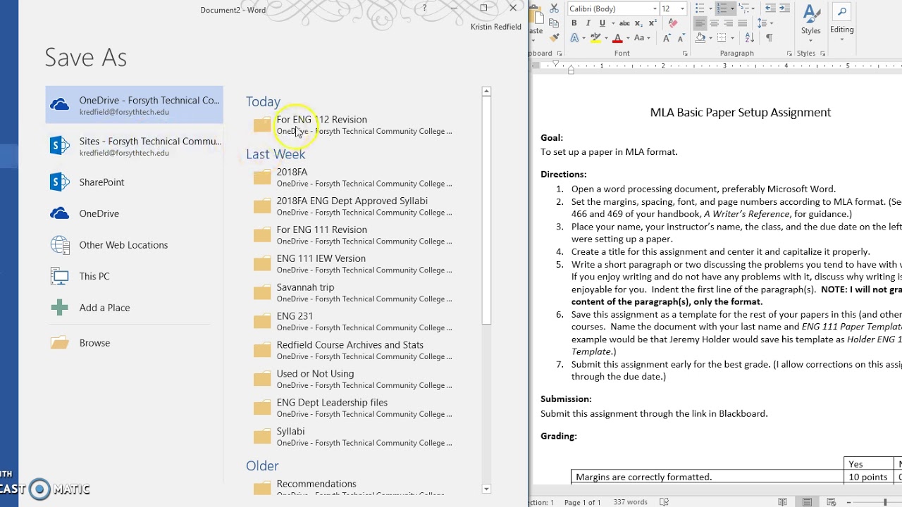How to Complete and Check the MLA Setup Assignment - YouTube