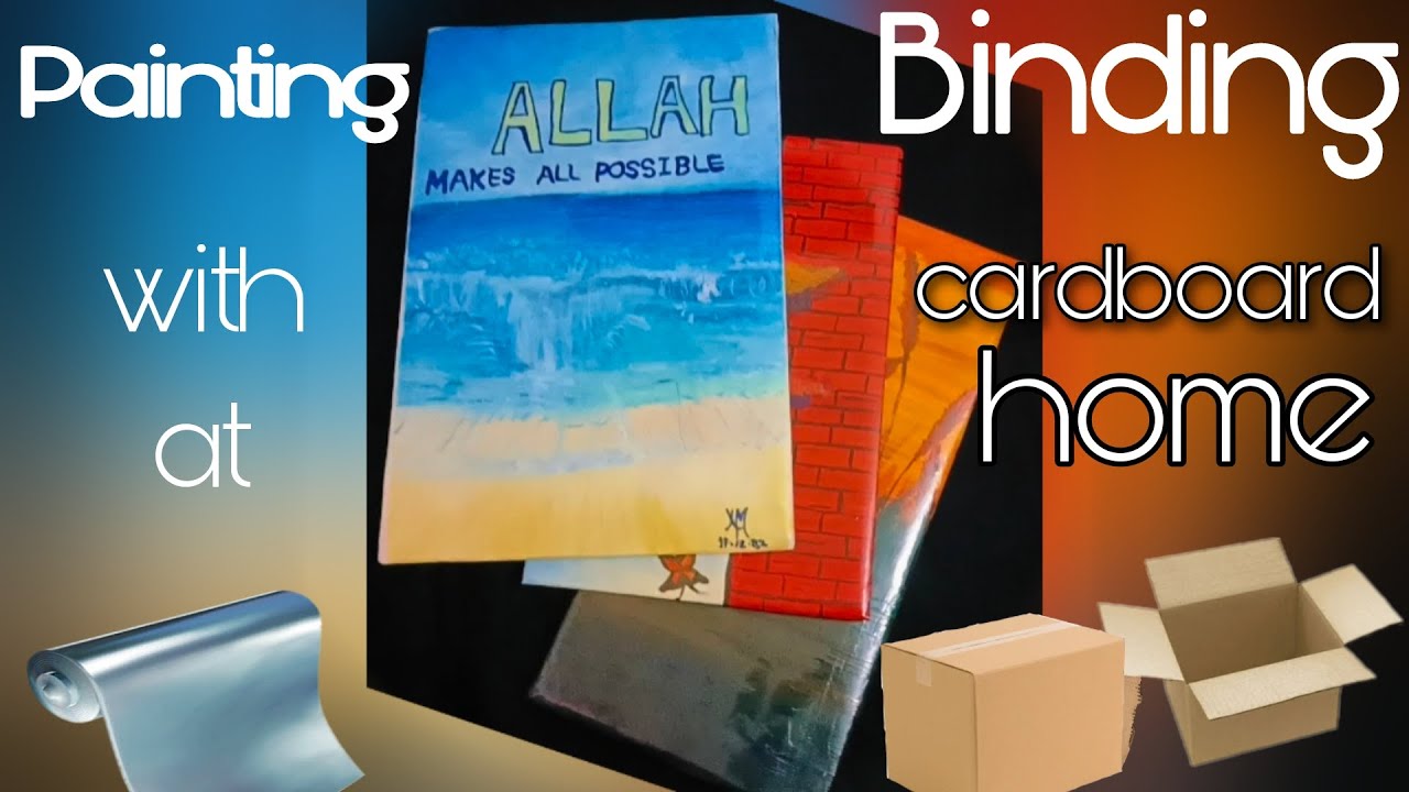 Bind your painting with a cardboard box at homeপেইন্টিং বাধাই করার ...
