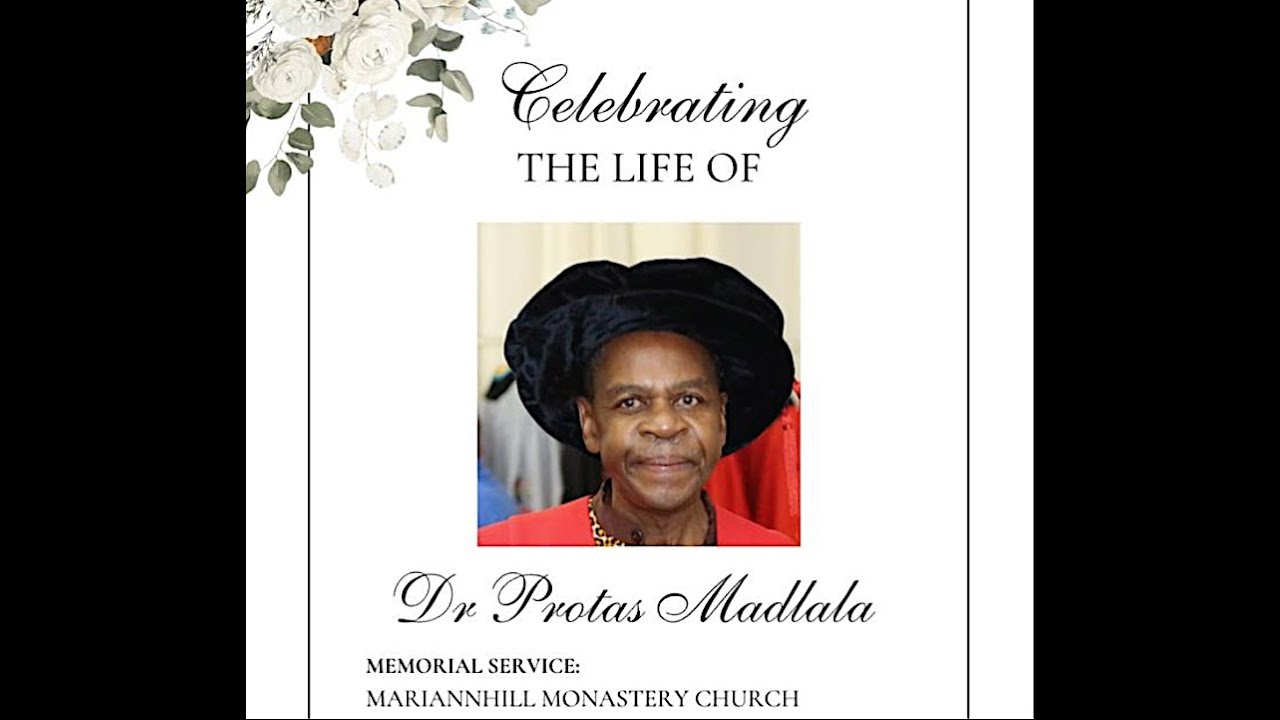 MEMORIAL SERVICE: DR PROTAS MADLALA - YouTube