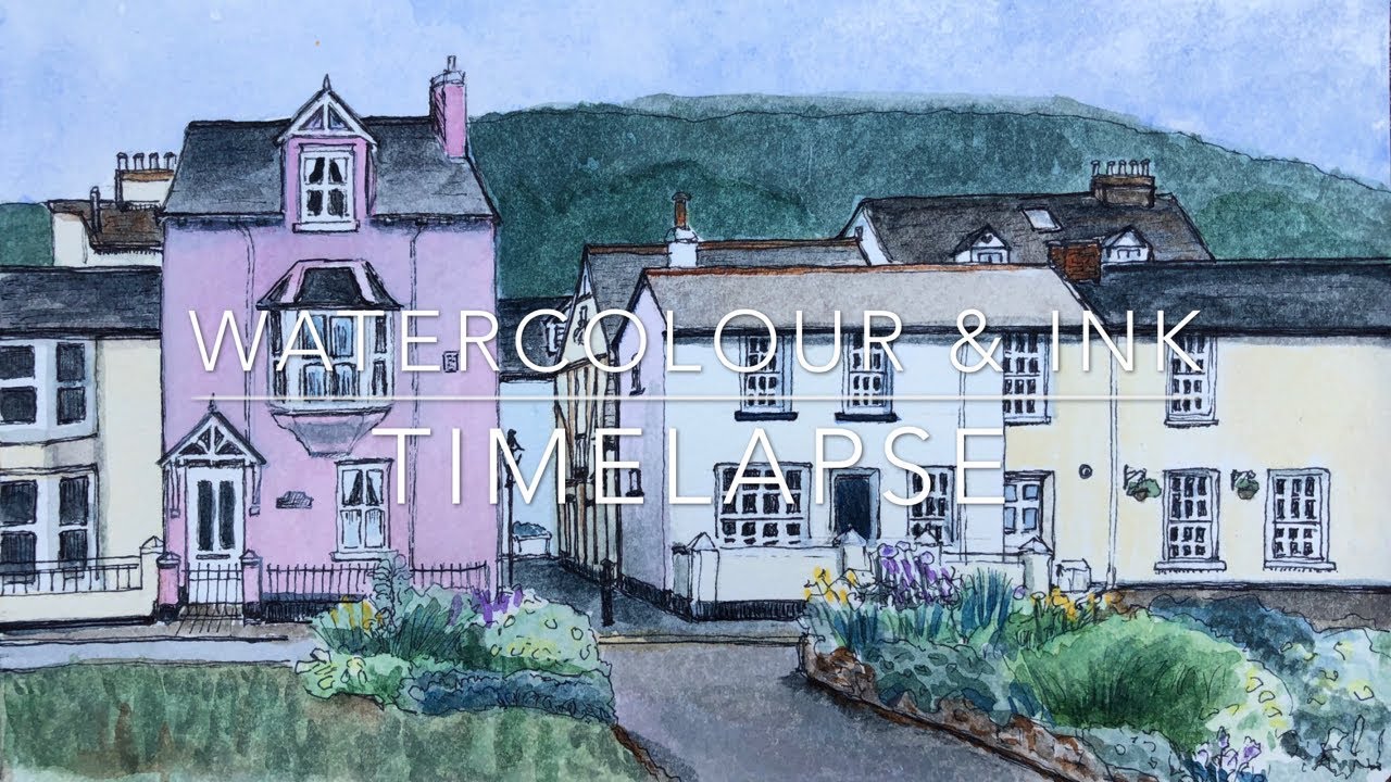 Watercolor Timelapse (Shaldon, Devon Speed painting) - YouTube