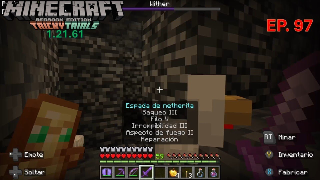 ROSAS DE WITHER - Directo 97 Relax - Minecraft Bedrock 1.21.61 - YouTube