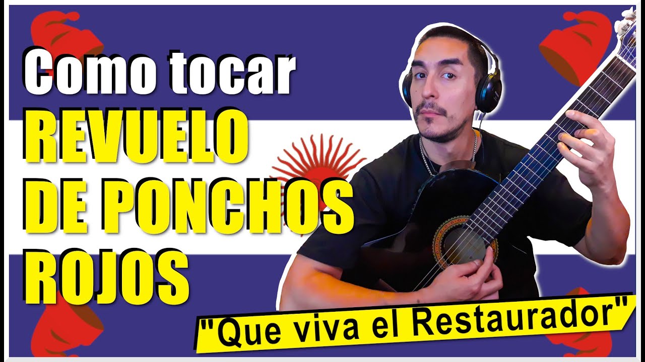 REVUELO DE PONCHOS ROJOS - Como tocar: #clasesdeguitarra #tutorial # ...