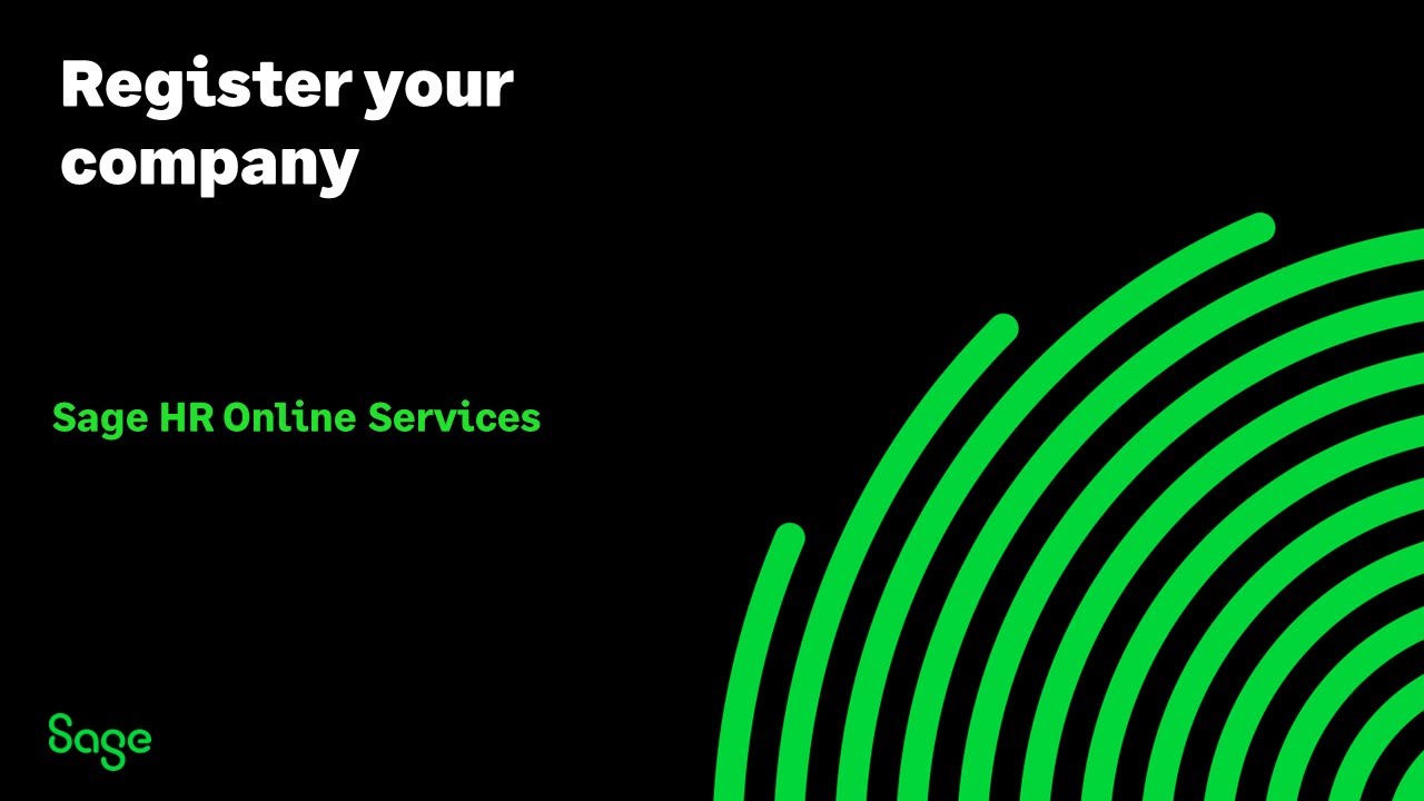 Sage HR Online Services - Register your company - YouTube